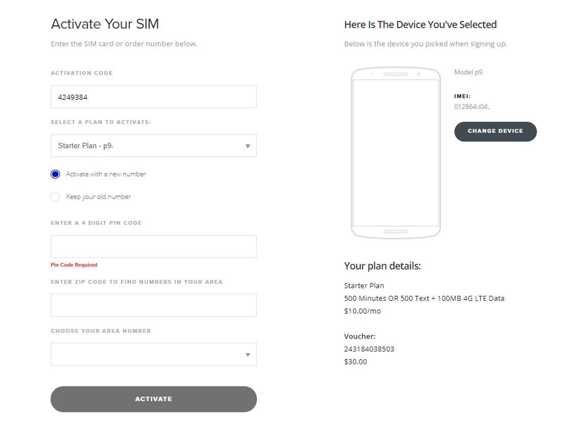 Activation - NEW Number on Website – Ztar Mobile, Inc